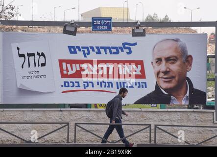 Benjamin Netanyahu, head of the Likud party, shakes the hands of his ...