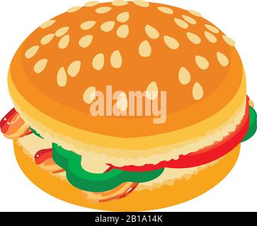 Big burger icon, isometric style Stock Vector Image & Art - Alamy