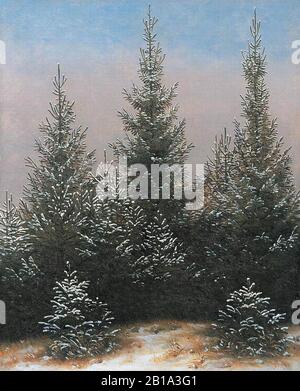Caspar David Friedrich - Fir Trees Snow 1828 Stock Photo - Alamy