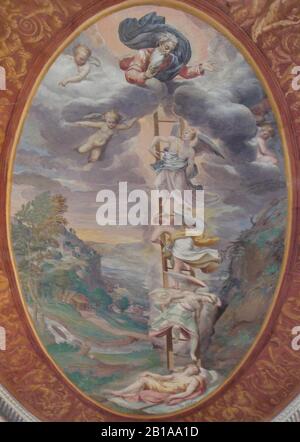 The fresco *Jacob's Ladder* in the Palazzo Farnese, Caprarola ...