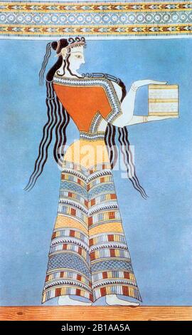 . Fresco of a Mycenaean Woman, circa 1300 BC . circa 1300 BC. n·e·r·g·a ...