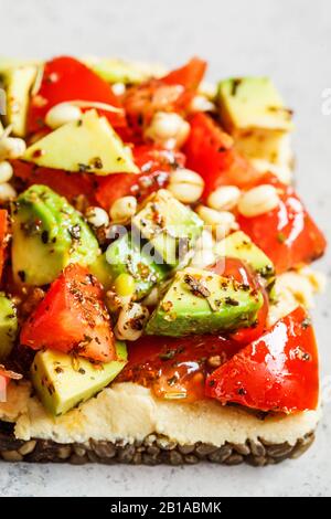 Concept of tasty food with hummus, close up Stock Photo - Alamy