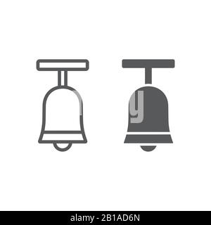 Standing bell thin line icon, easter and religion, bell sign, vector ...