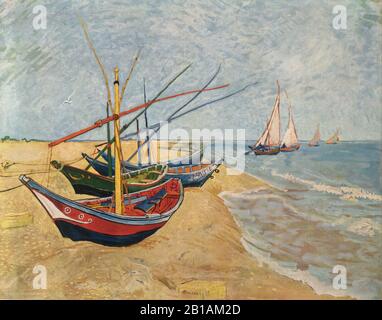 Vincent van Gogh, Fishing Boats on the Beach at Les Saintes-Maries-de ...