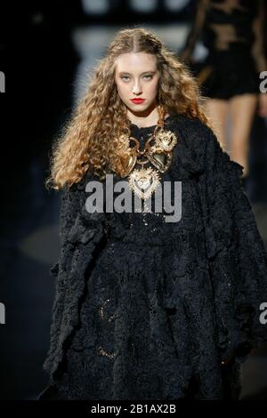A model walks the runway during the Dolce & Gabbana Fall/Winter 2026 ...