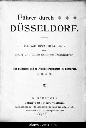 Friedrich Wolfrum, Führer durch Düsseldorf, 1900, Wilhelmsplatz Stock ...