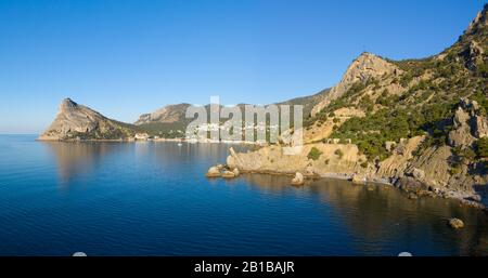 Black sea landscape in Crimea Stock Photo - Alamy