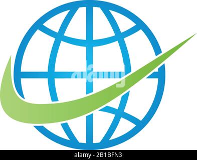 Airplane, globe, check mark, logo Stock Vector Image & Art - Alamy