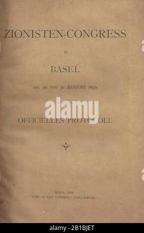 Front Cover of the Official Protocol of the First Zionist Congress ...
