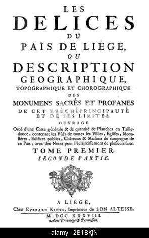 Frontispice des Délice du pays de Liège Stock Photo - Alamy
