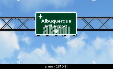 Albuquerque USA Interstate Highway Sign in a Beautiful Cloudy Sunset ...