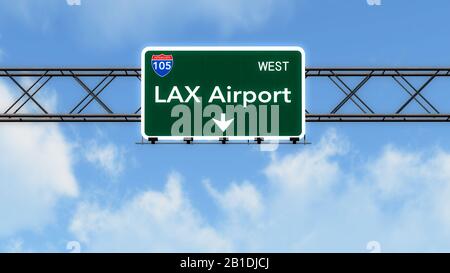 Los Angeles LAX USA Airport Highway Sign 3D Illustration Stock Photo ...