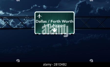 Dallas Forth Worth USA Airport Highway Sign 3D Illustration Stock Photo ...