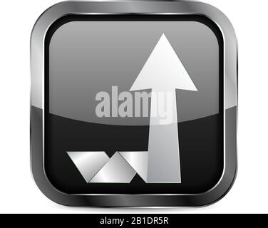 Arrow up button icon in frame Stock Vector Image & Art - Alamy