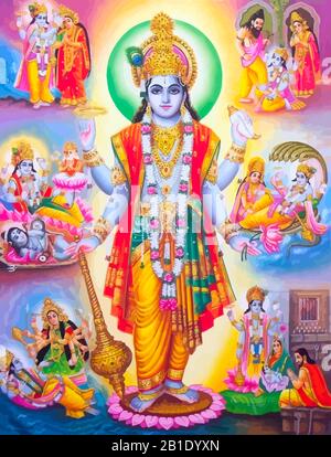 god Surya power of sun hinduism mythology illustration Stock Photo - Alamy