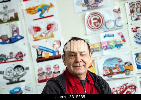 Duesseldorf, Germany. 25th Feb, 2020. Jacques Tilly, cartwright, is ...