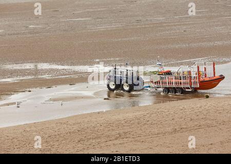 A Talus MB-764 amphibious tractor at the RNLI lifeboat station in ...