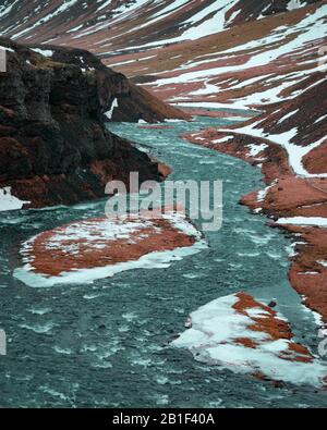 Thorufoss Waterfall in Winter, Iceland 2020 Stock Photo - Alamy