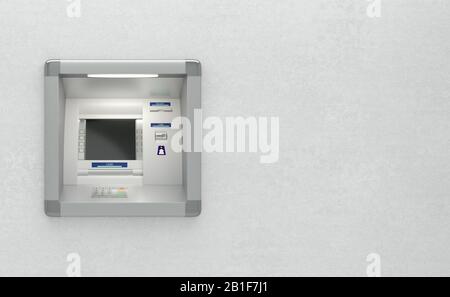 Atm machine on wall Stock Photo - Alamy