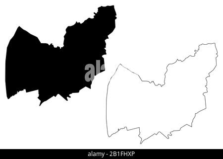 Manzini Region (Swaziland, Kingdom of Eswatini) map vector illustration ...