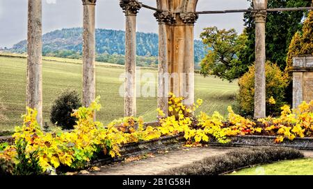 The ruins of the Stately Home of Whitley Court near the River Severn ...