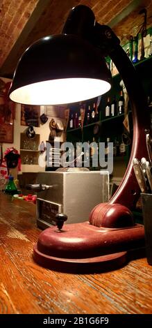 vintage cafe bar soviet design interior Stock Photo - Alamy