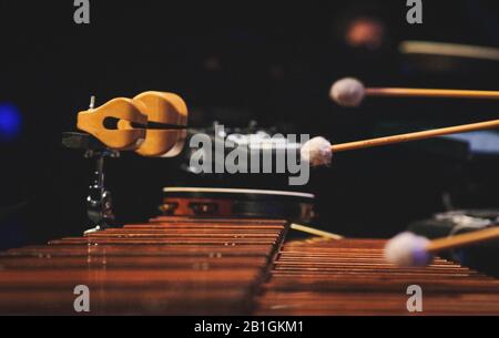 A man playing a marimba on a concert stage in the netherlands Stock ...