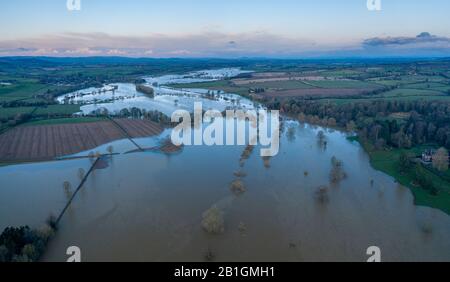 River Severn meander rural Shropshire UK aerial view Stock Photo - Alamy