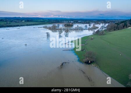 River Severn meander rural Shropshire UK aerial view Stock Photo - Alamy