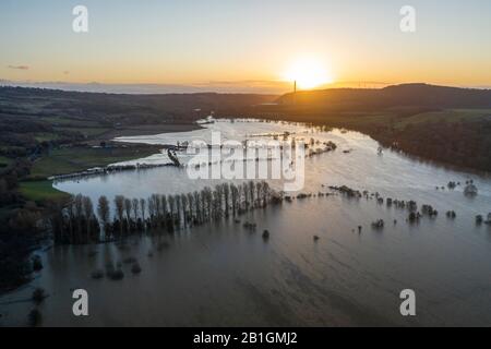 River Severn meander rural Shropshire UK aerial view Stock Photo - Alamy