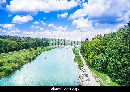 bathing at Isar river in Munich, Upper Bavaria, Germany, Europe Stock ...