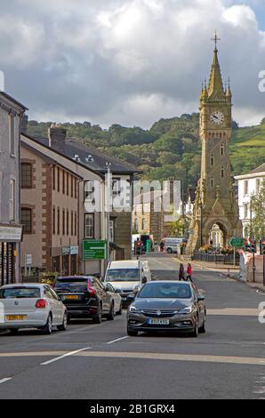 Clock tower in Machynlleth Stock Photo - Alamy