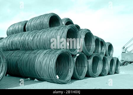 Rebar is also known as hot rolled ribbed steel bar Stock Photo - Alamy