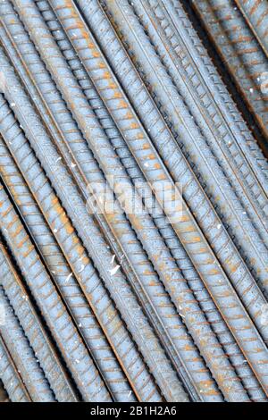 Rebar is also known as hot rolled ribbed steel bar Stock Photo - Alamy