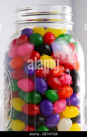 Guess how many sweets in the jar, school fete game Stock Photo - Alamy