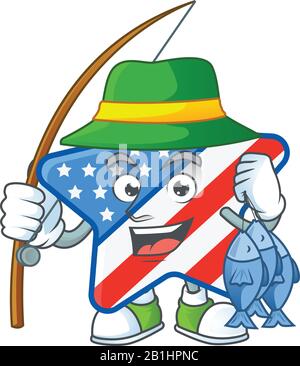 A mascot design of Fishing USA flag with 3 fishes Stock Vector Image ...