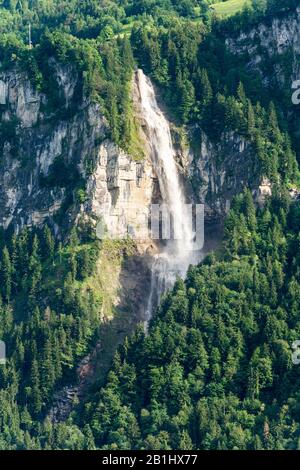 Oltschibachfall waterfall near Meiringer in Switzerland. The water of ...