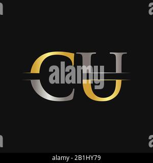 Creative simple minimalist letter CU logo design vector illustration ...