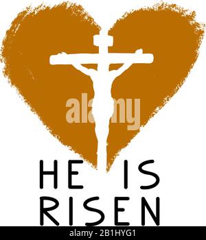 heart with cross religious symbol Stock Vector Image & Art - Alamy