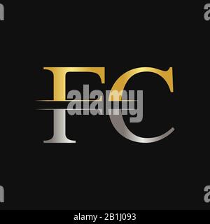 FC letter Type Logo Design vector Template. Abstract Letter FC logo ...