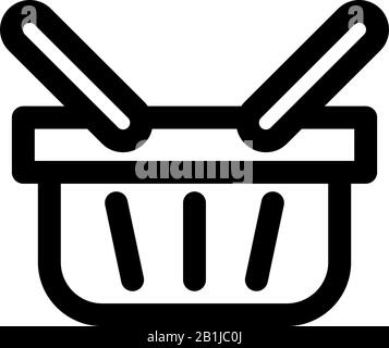Shop basket icon outline vector. Store sale. Internet card Stock Vector ...