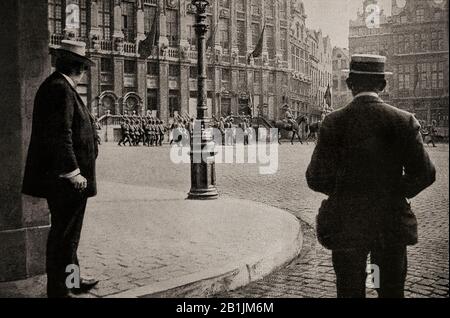 German occupation of Brussels, First World War, 1914. Artist: Unknown ...