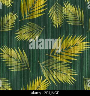 Palm beach tree leaves jungle botanical. Watercolor illustration set ...