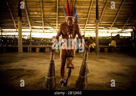 Indian, Indigenous dance, Dessano Tribe, Tupé Community, Manaus ...