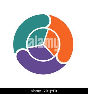 Template from colored pie charts and ring for Infographics circular ...