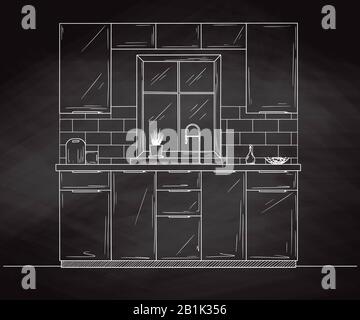 Dishes in kitchen shelf Stock Vector Image & Art - Alamy