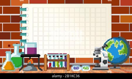 Border template with science equipments illustration Stock Vector Image ...