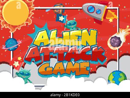 Poster design with spaceship and many planets in solar system ...