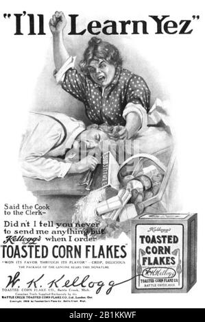 KELLOGGS CORN FLAKE advert about 1908 Stock Photo - Alamy