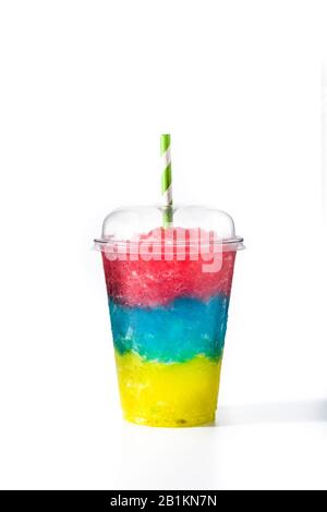 yellow summer slushie isolated on white background Stock Photo - Alamy